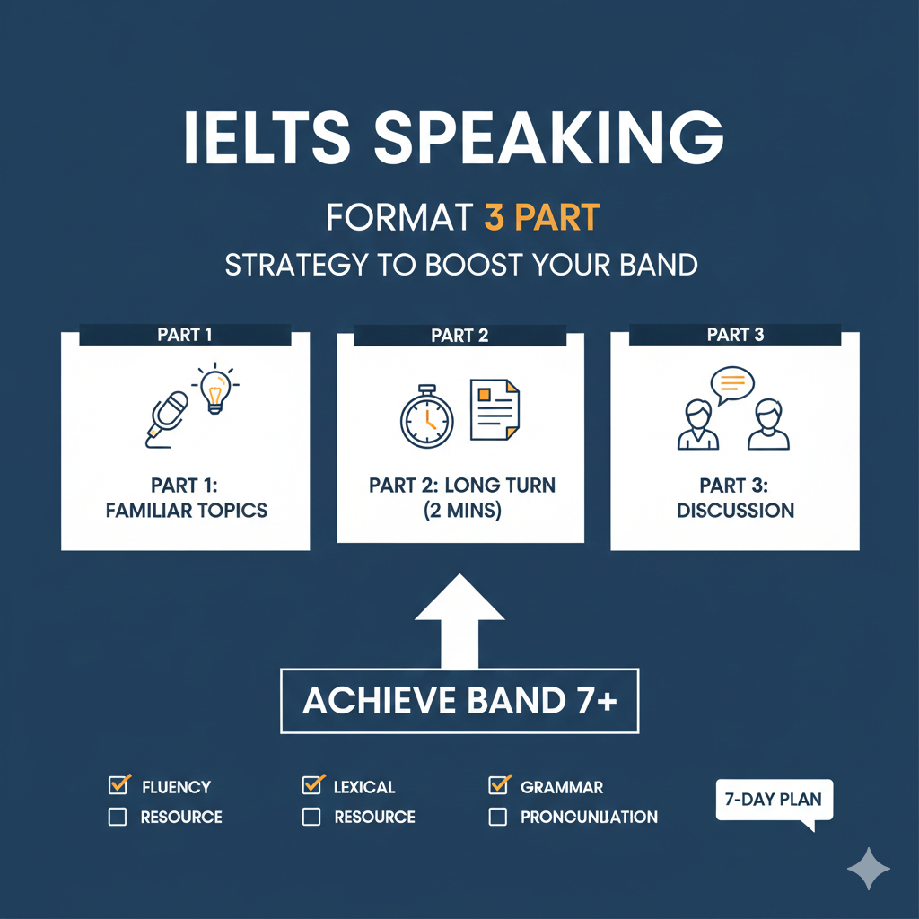 IELTS Speaking từ A–Z: Format 3 Part + chiến thuật nâng band nhanh